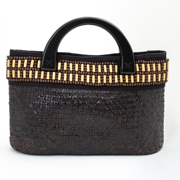 St. John's Bay | Bags | Neutral Seagrass Satchel With Wooden Beads Wood ...